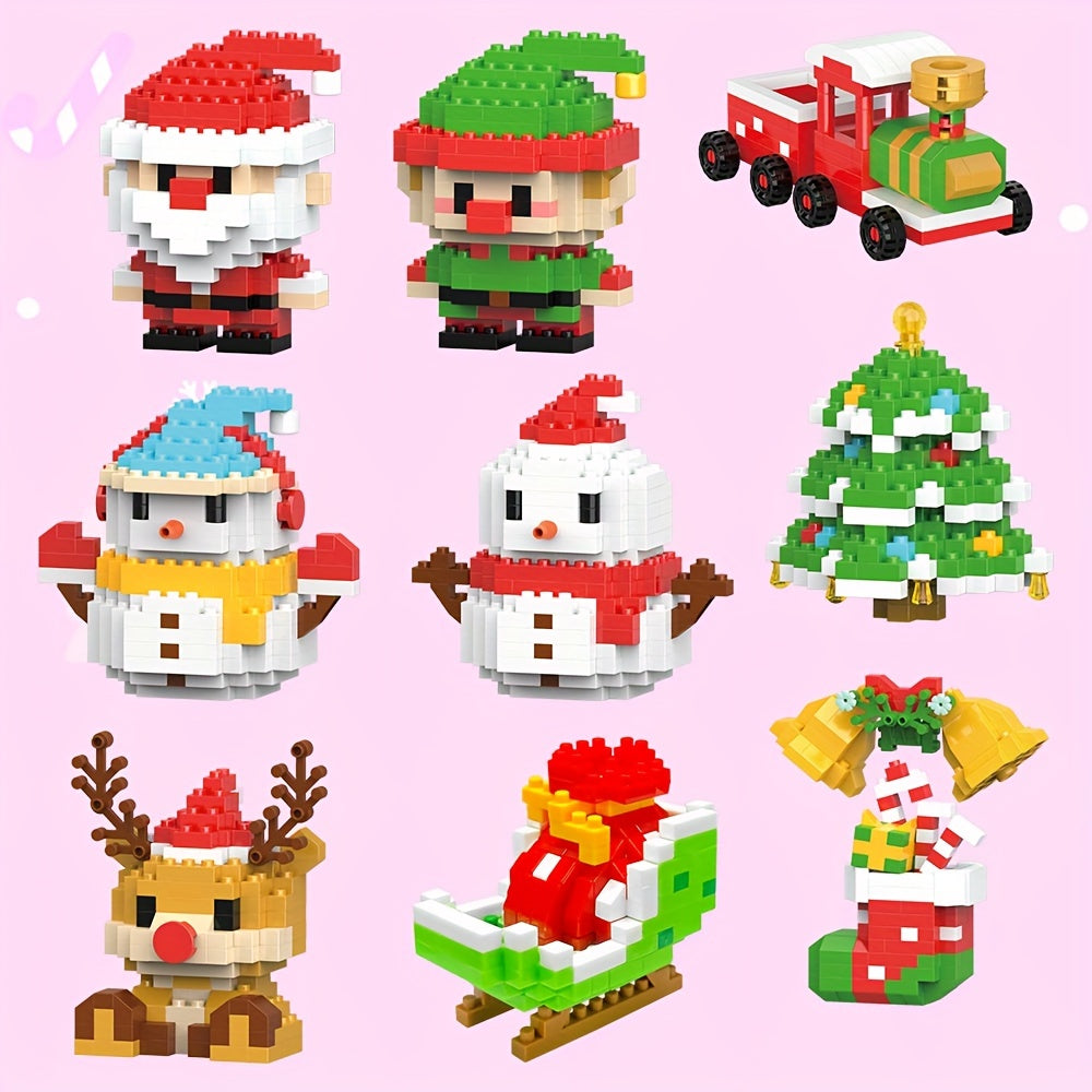 Mini Christmas Elf Building Blocks Santa Claus Christmas Train Snowman ...
